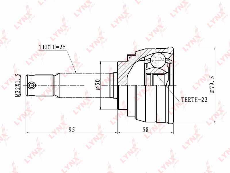 ШРУС наружный (Z 25x22)