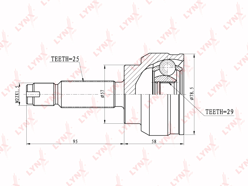 ШРУС наружный (Z 25x29)