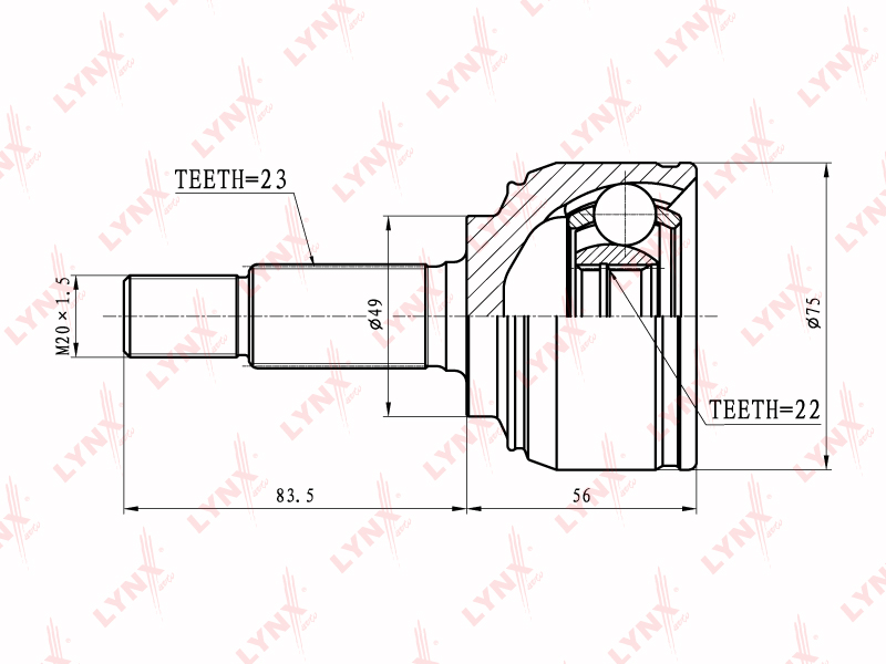 ШРУС наружный (Z 23x22)