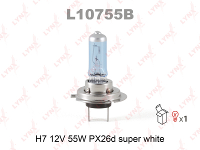 Лампа накаливания галогенная (H7 12V 55W PX26d SUPER WHITE)